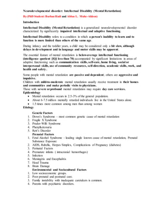 Intellectual disability | PDF