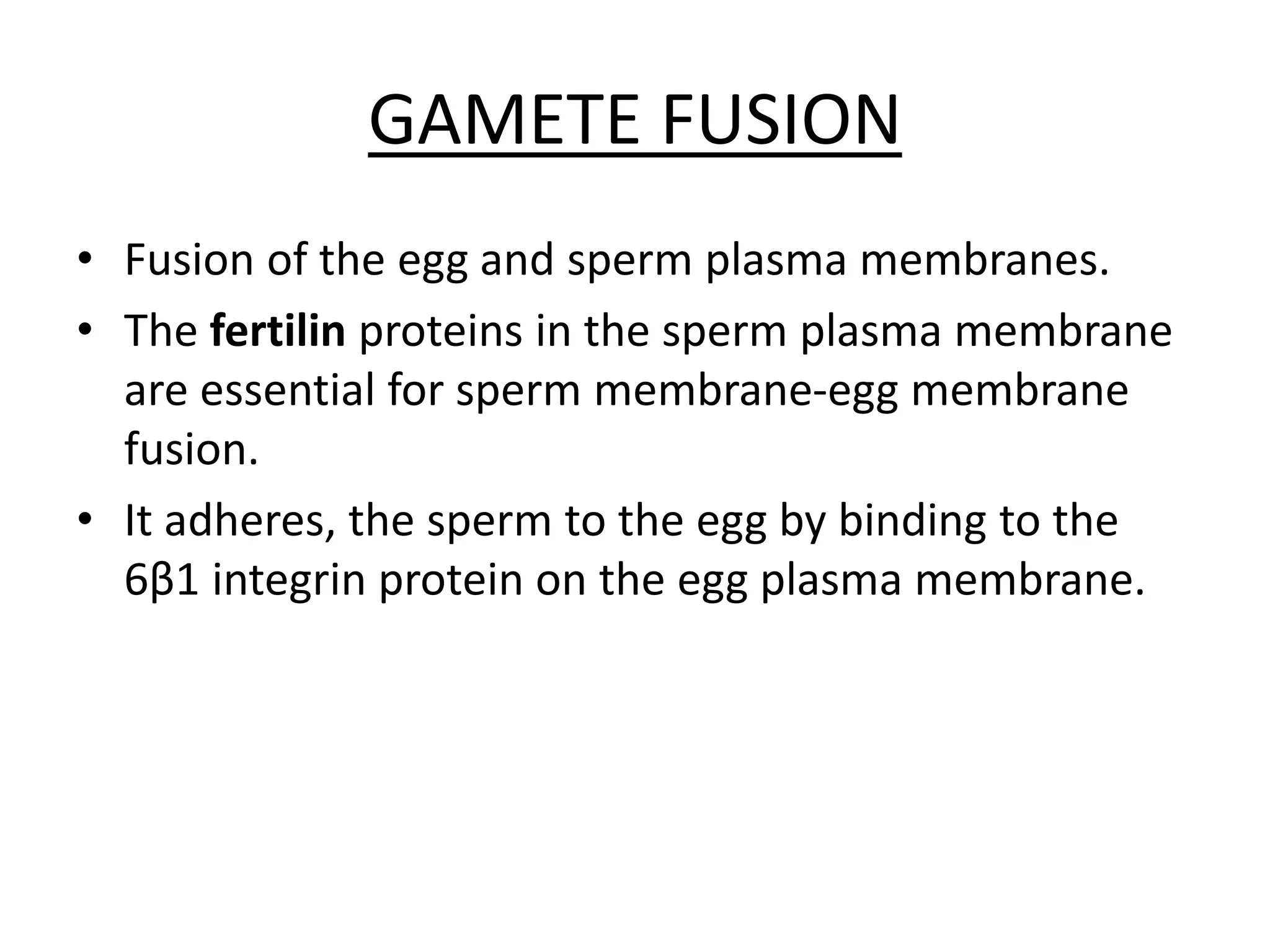 Molecular event during fertilization | PPT