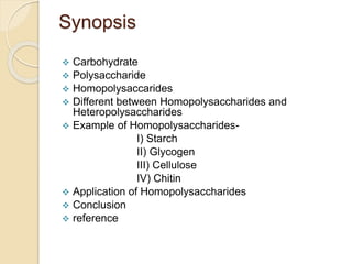 Homopolysaccaride by KK sahu sir | PPTX