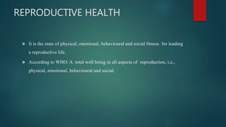 4. reproductive health problems and strategies | PPTX