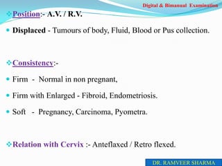 Gynaecological Case Taking, Bimanual examination, Vaginal Digital ...