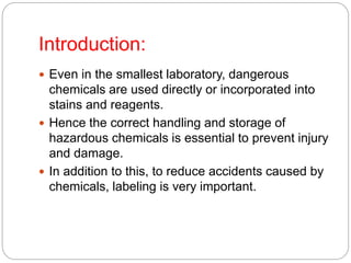 Safe Use and Storage of Chemicals and Reagents | PPT
