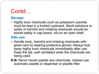 Safe Use and Storage of Chemicals and Reagents | PPT