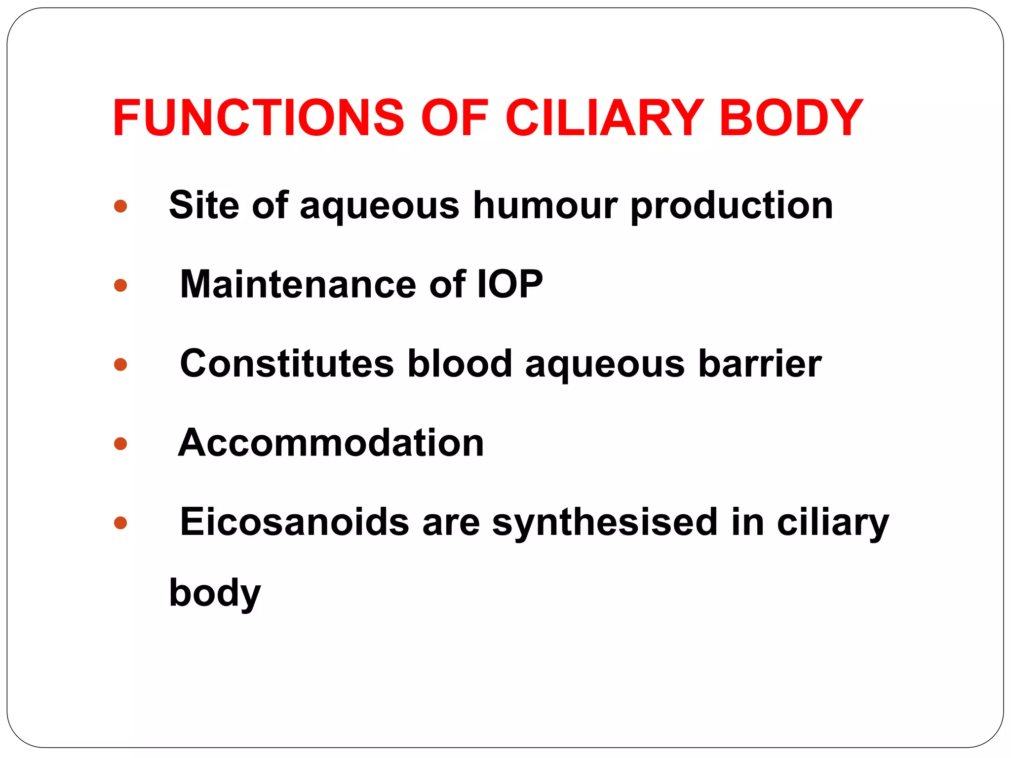 Anatomy of uvea tract(iris, ciliary body and choroid) | PPTX