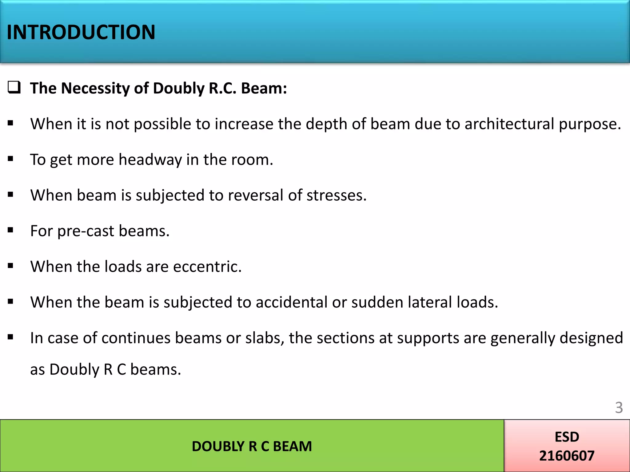 Doubly R C Beam | PPTX
