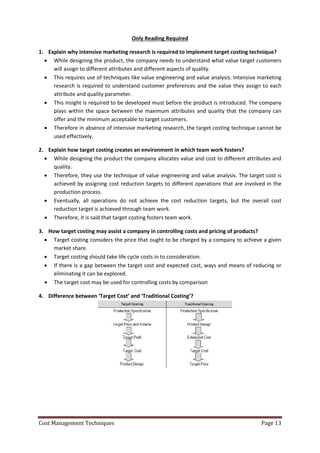 Modern Cost Management Techniques | PDF