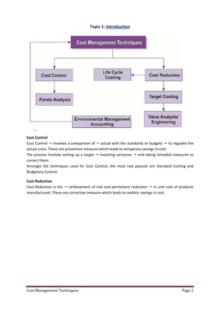 Modern Cost Management Techniques | PDF