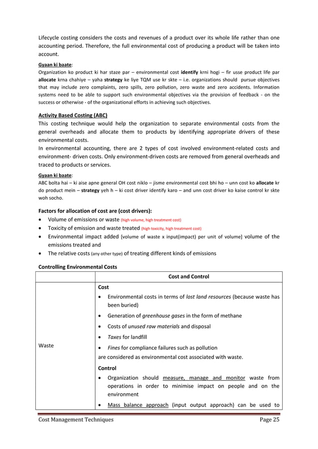 Modern Cost Management Techniques | PDF