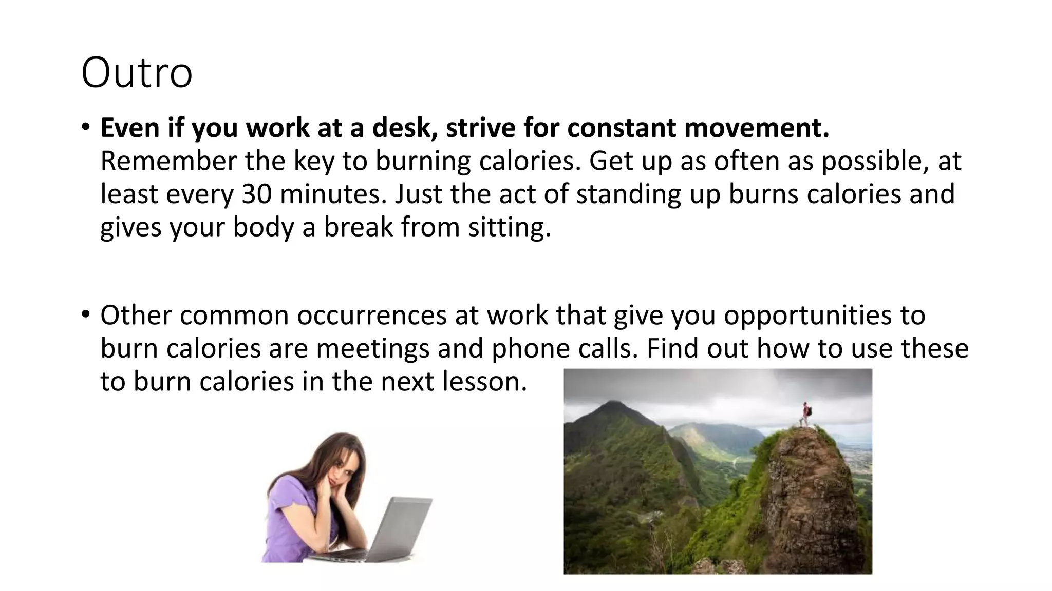 Burn Calories While Working at Your Desk | PPTX