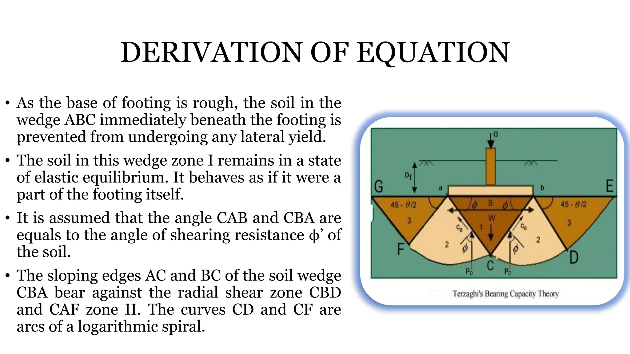 TERZAGHI’S BEARING CAPACITY THEORY | PDF