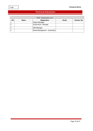 HSE construction waste management plan | DOCX