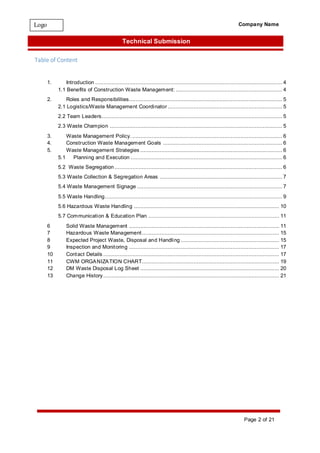 HSE construction waste management plan | DOCX