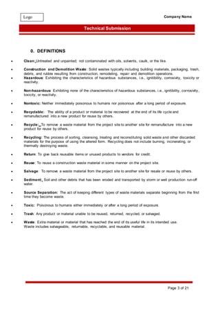 HSE construction waste management plan | DOCX