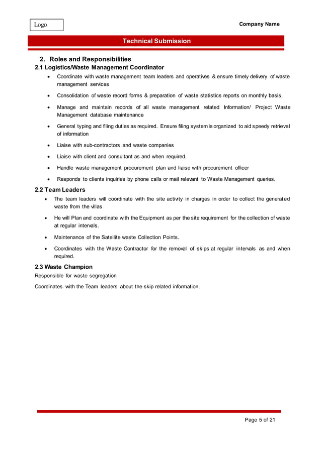 HSE construction waste management plan | DOCX