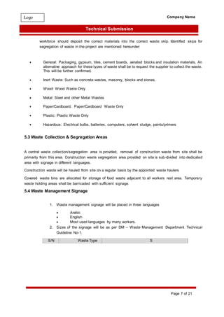 HSE construction waste management plan | DOCX