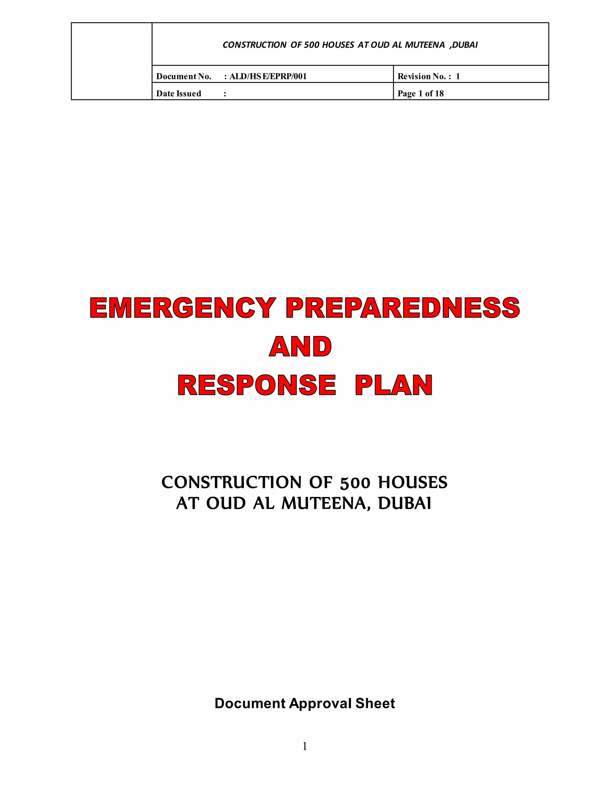 HSE Emergency preparedness plan 500 villas rev 1 | DOC