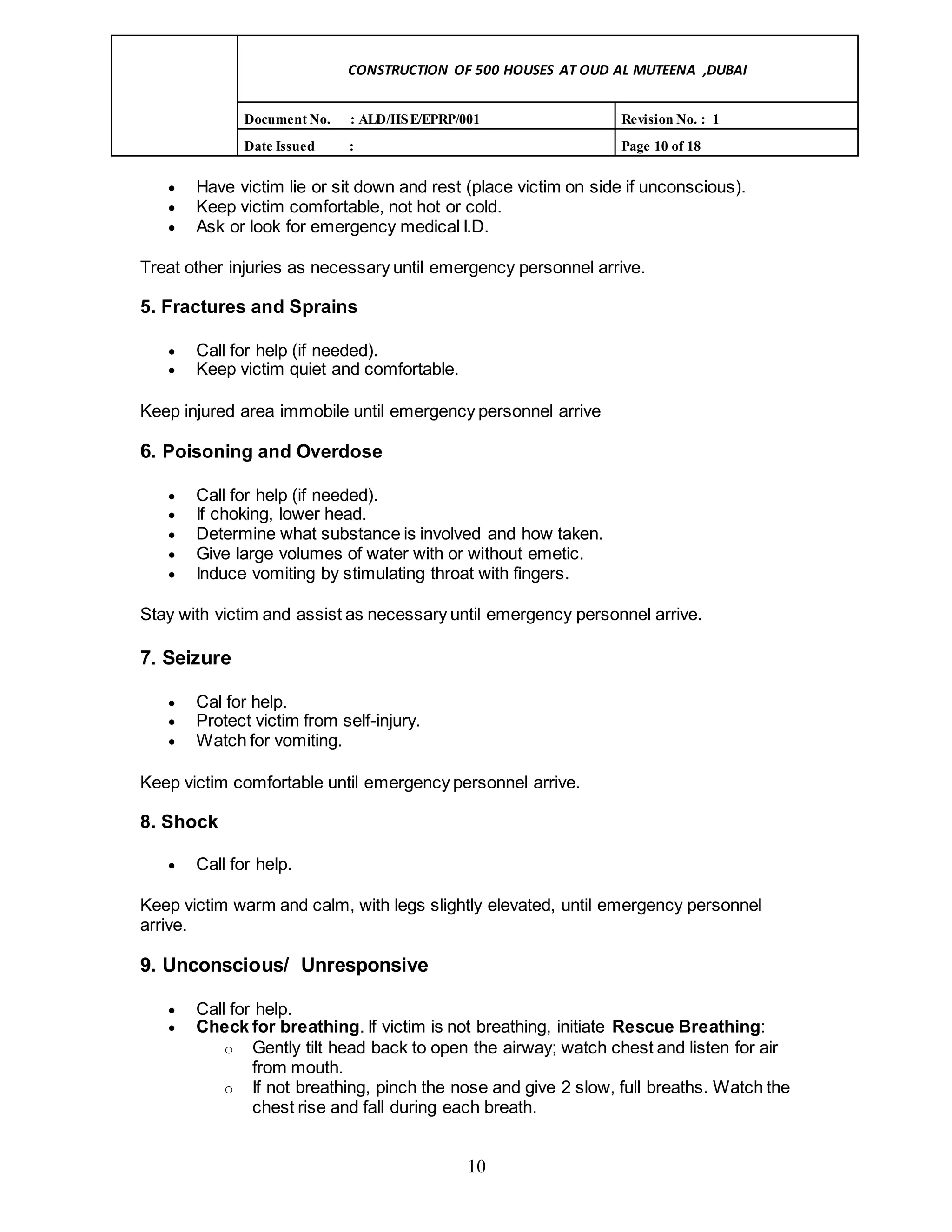 HSE Emergency preparedness plan 500 villas rev 1 | DOC