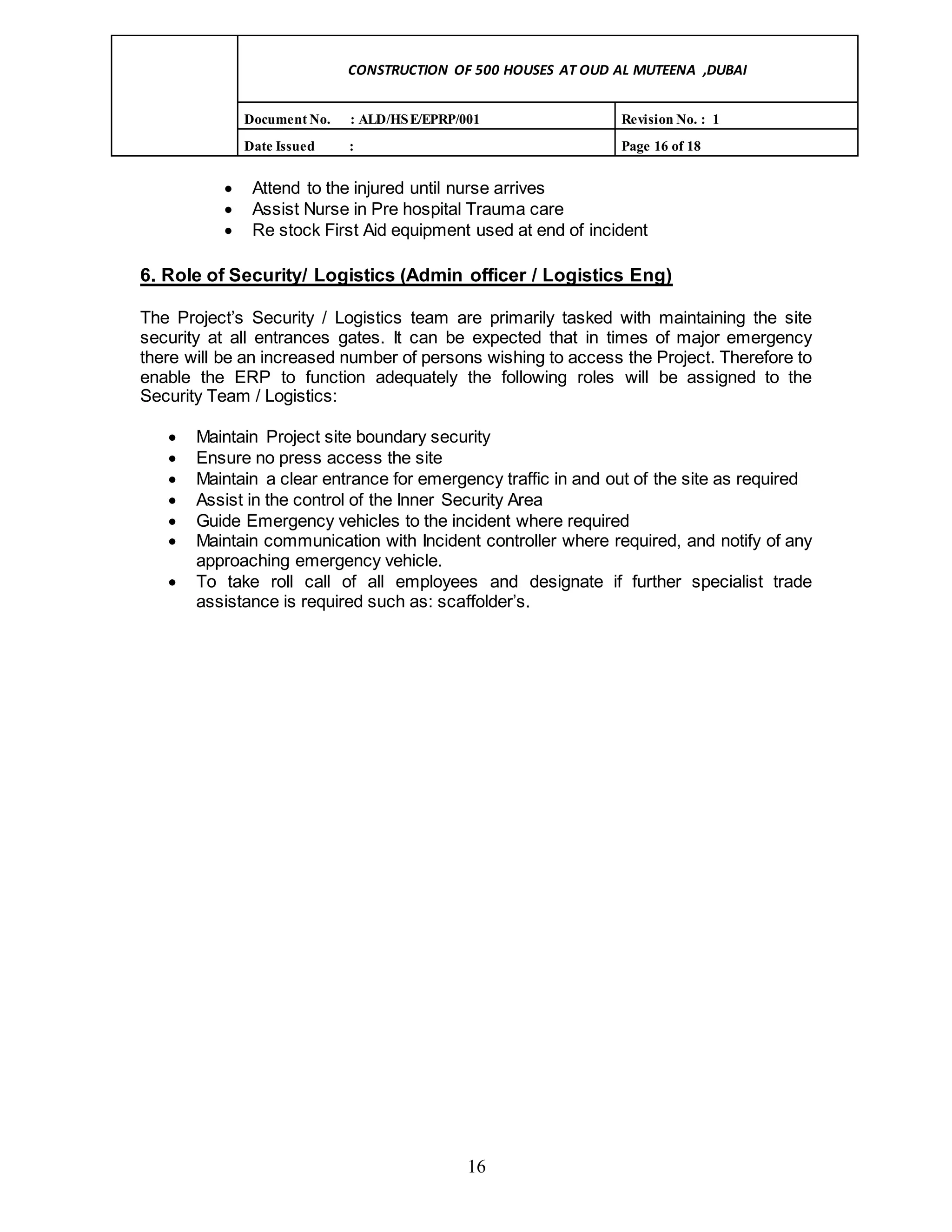 HSE Emergency preparedness plan 500 villas rev 1 | DOC