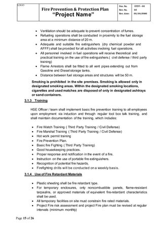 HSE Fire Prevention & Protection Plan | DOCX