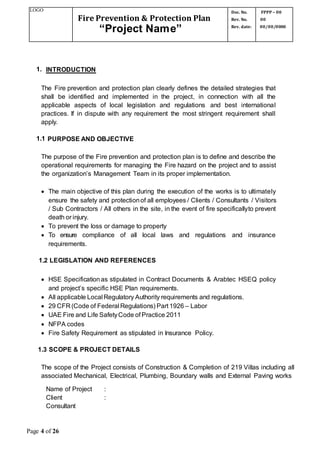 HSE Fire Prevention & Protection Plan | DOCX