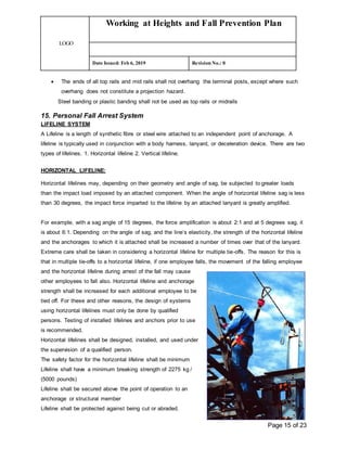 4.6 working at heights and fall protection plan | DOCX