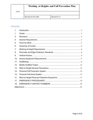4.6 working at heights and fall protection plan | DOCX