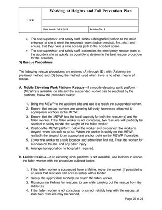 4.6 working at heights and fall protection plan | DOCX