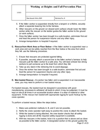 4.6 working at heights and fall protection plan | DOCX