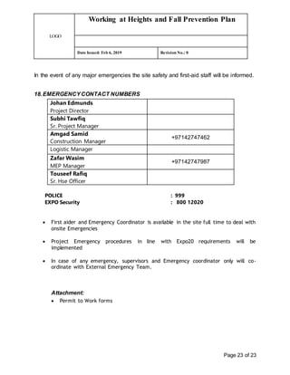 4.6 working at heights and fall protection plan | DOCX