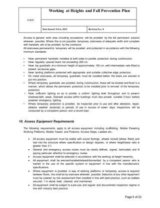 4.6 working at heights and fall protection plan | DOCX
