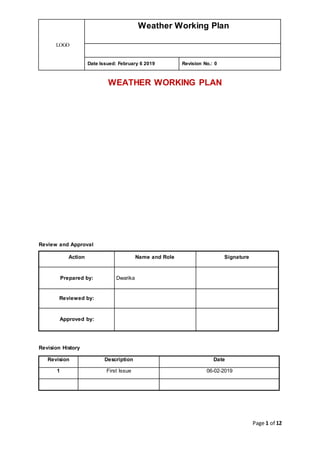 HSE Weather working plan | DOCX