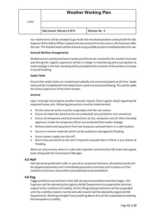 HSE Weather working plan | DOCX