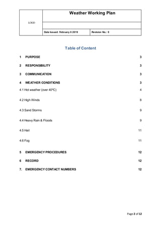 HSE Weather working plan | DOCX