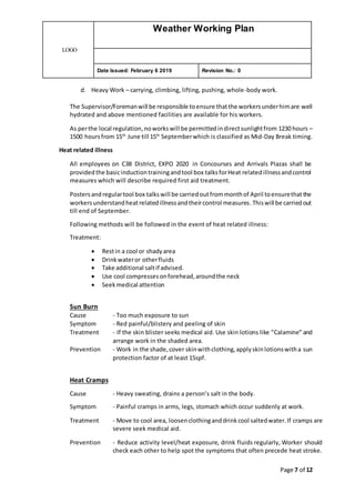HSE Weather working plan | DOCX