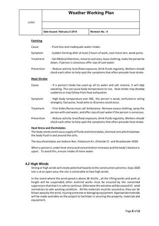 HSE Weather working plan | DOCX