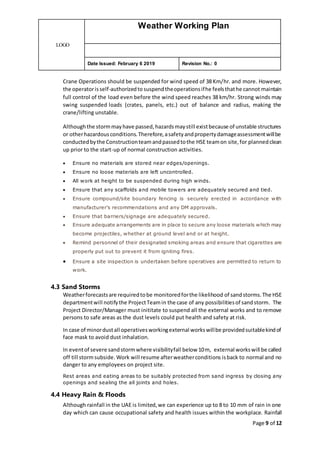 HSE Weather working plan | DOCX