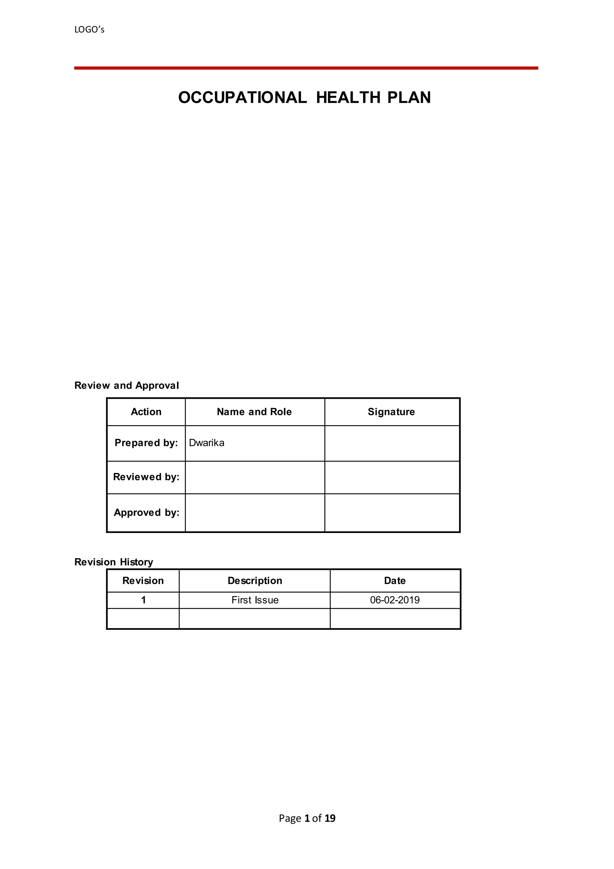 Occupational health plan | PDF