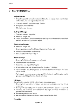 Occupational health plan | DOCX