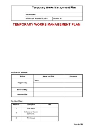 HSE Temporary works management plan | DOCX
