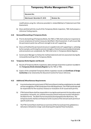 HSE Temporary works management plan | DOCX