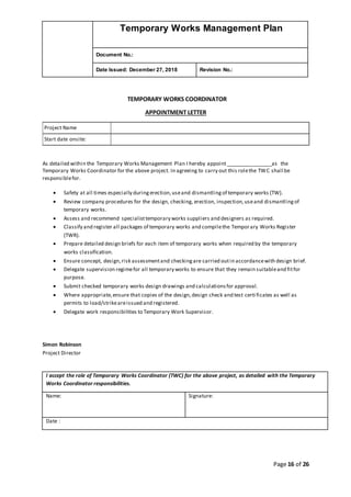 HSE Temporary works management plan | DOCX