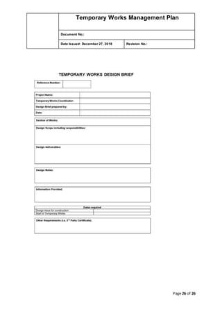 HSE Temporary works management plan | DOCX