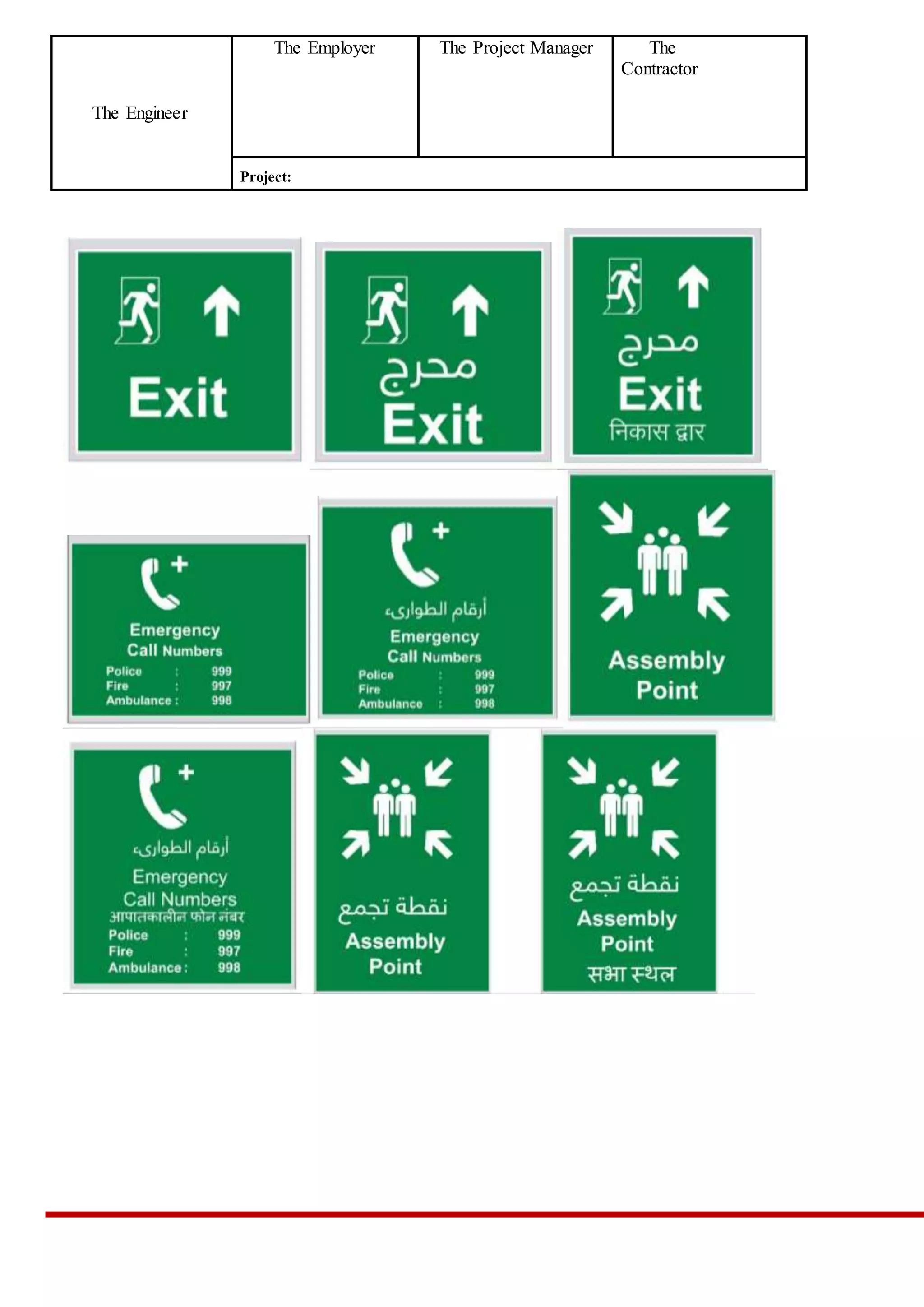HSE MANDATORY SIGNAGE | DOCX