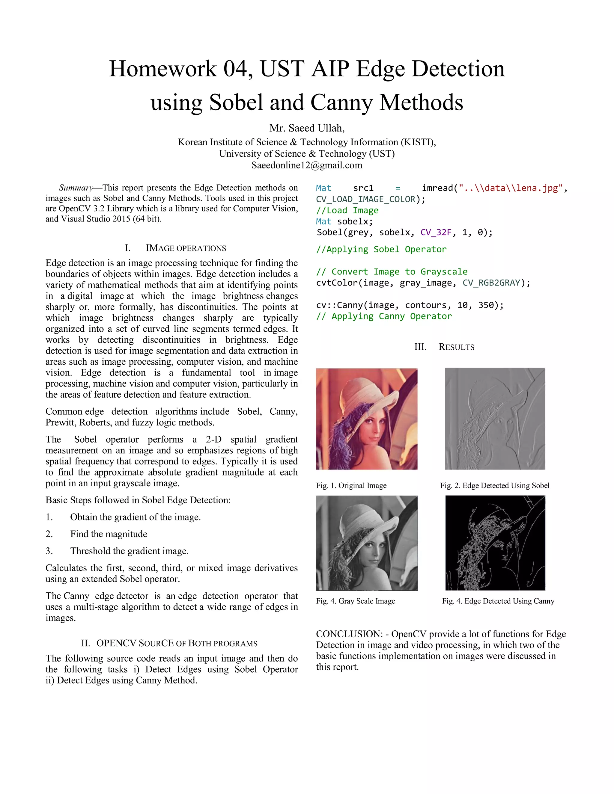 Aip Edge Detection Using Sobel And Canny Methods Pdf