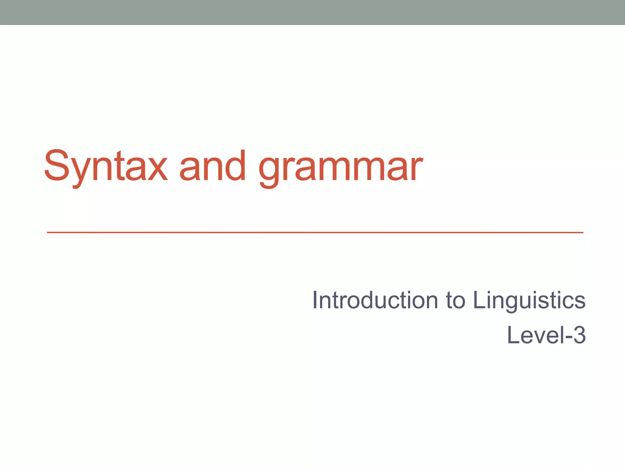 Syntax And Grammar | Ppt