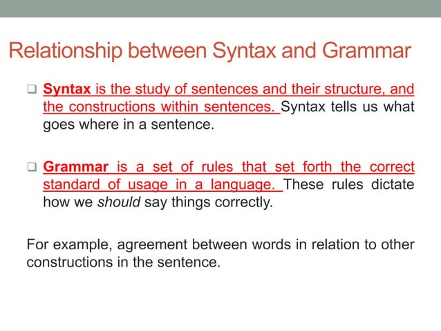 Syntax and grammar | PPTX