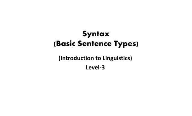 Basic sentence structure | PPT