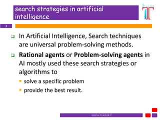 search strategies in artificial intelligence | PPTX