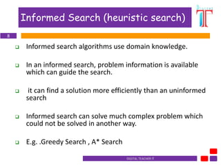 search strategies in artificial intelligence | PPTX