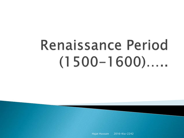 Renaissance Period 1500-1600 /English Literature History | PPTX